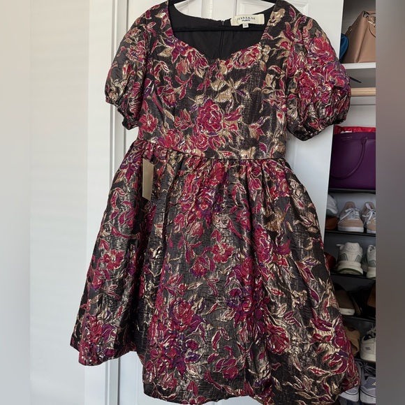 JessaKae | Dresses | Jessakae Burgundy And Gold Floral Dress | Poshmark